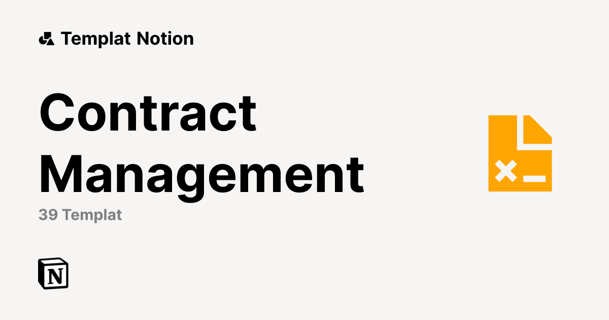 Marketplace Contract Management Templat Gratis dari Notion | Notion