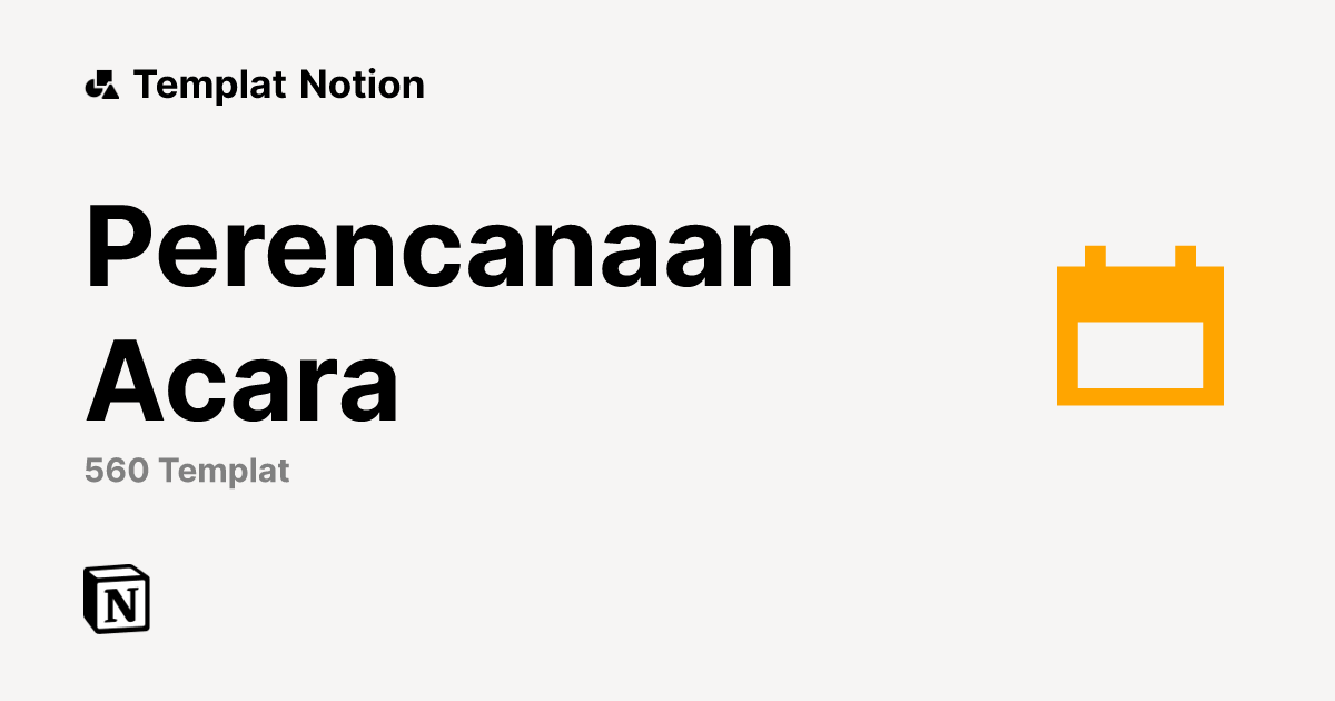 Marketplace Perencanaan Acara Templat Gratis dari Notion | Notion