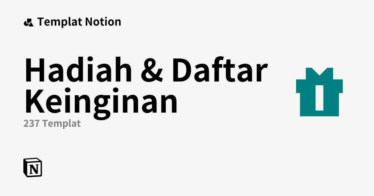 Marketplace Hadiah & Daftar Keinginan Templat Teratas dari Notion | Notion