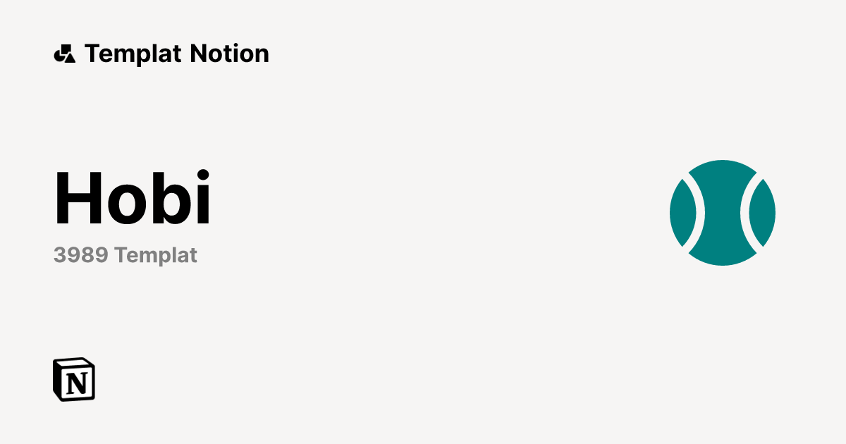 Marketplace Hobi Templat Terbaik dari Notion | Notion