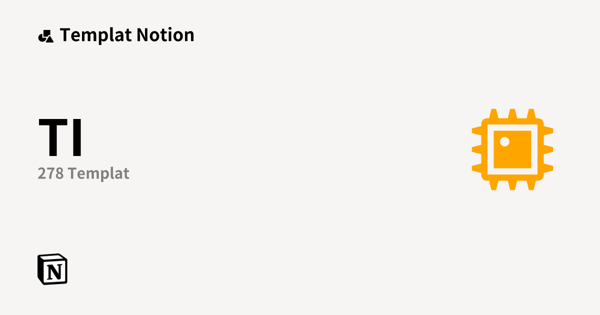 Marketplace TI Templat Gratis dari Notion | Notion