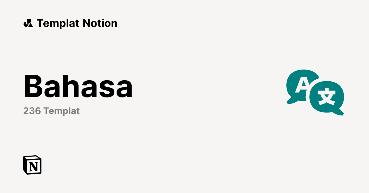 Marketplace Bahasa Templat Gratis dari Notion | Notion