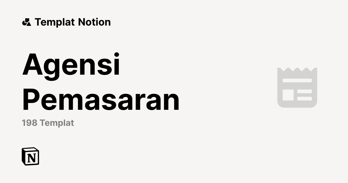 Marketplace Agensi Pemasaran Templat Gratis dari Notion | Notion