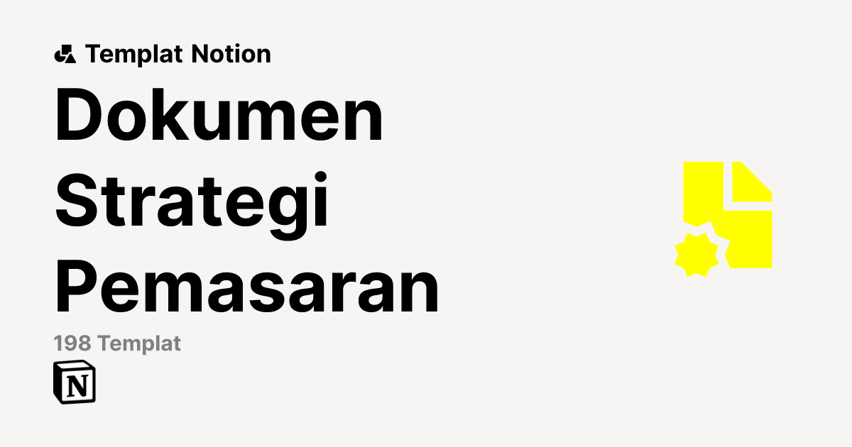 Marketplace Dokumen Strategi Pemasaran Templat Gratis dari Notion | Notion