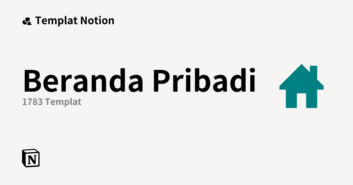 Marketplace Beranda Pribadi Templat Gratis dari Notion | Notion
