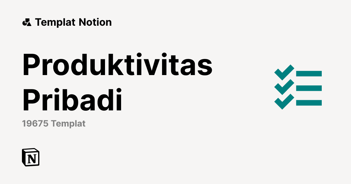 Marketplace Produktivitas Pribadi Templat Gratis dari Notion | Notion
