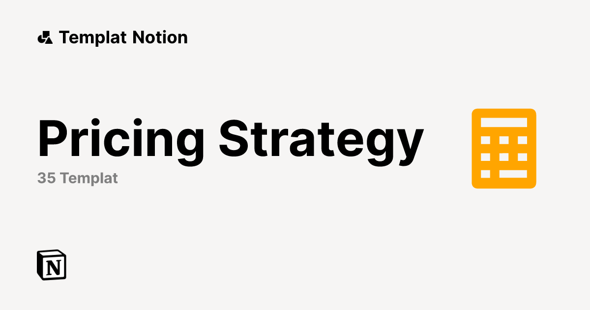 Marketplace Pricing Strategy Templat Gratis dari Notion | Notion