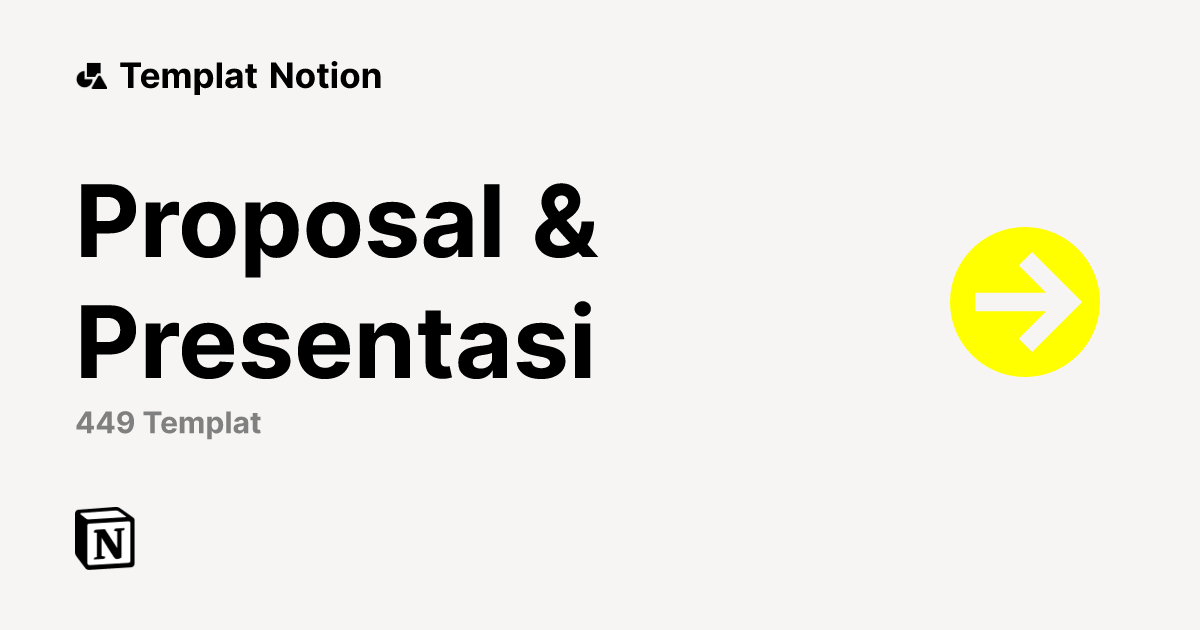 Marketplace Proposal & Presentasi Templat Terbaik dari Notion | Notion