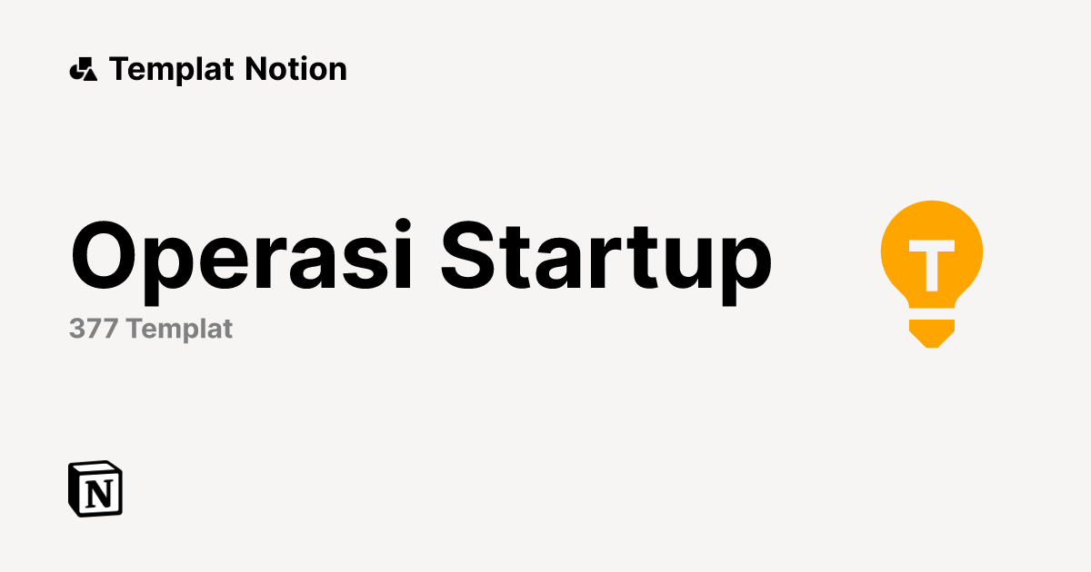Marketplace Operasi Startup Templat Gratis dari Notion | Notion