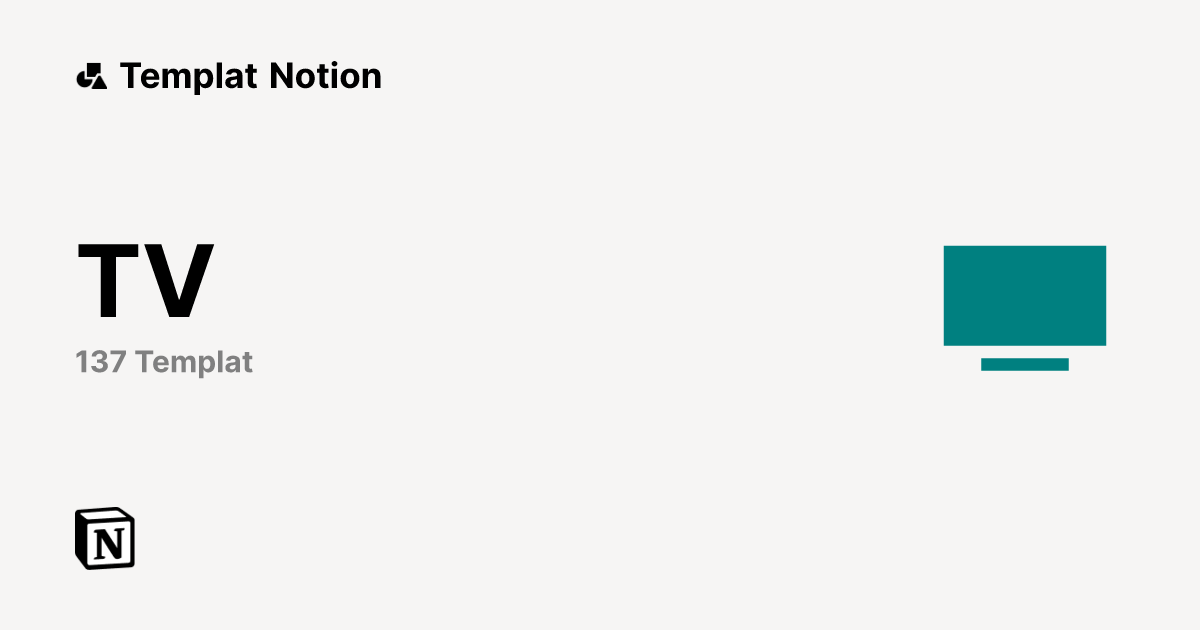 Marketplace TV Templat Terbaik dari Notion | Notion