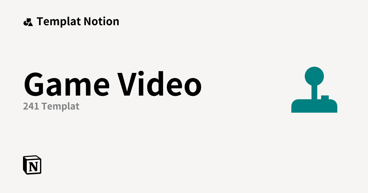 Marketplace Game Video Templat Gratis dari Notion | Notion