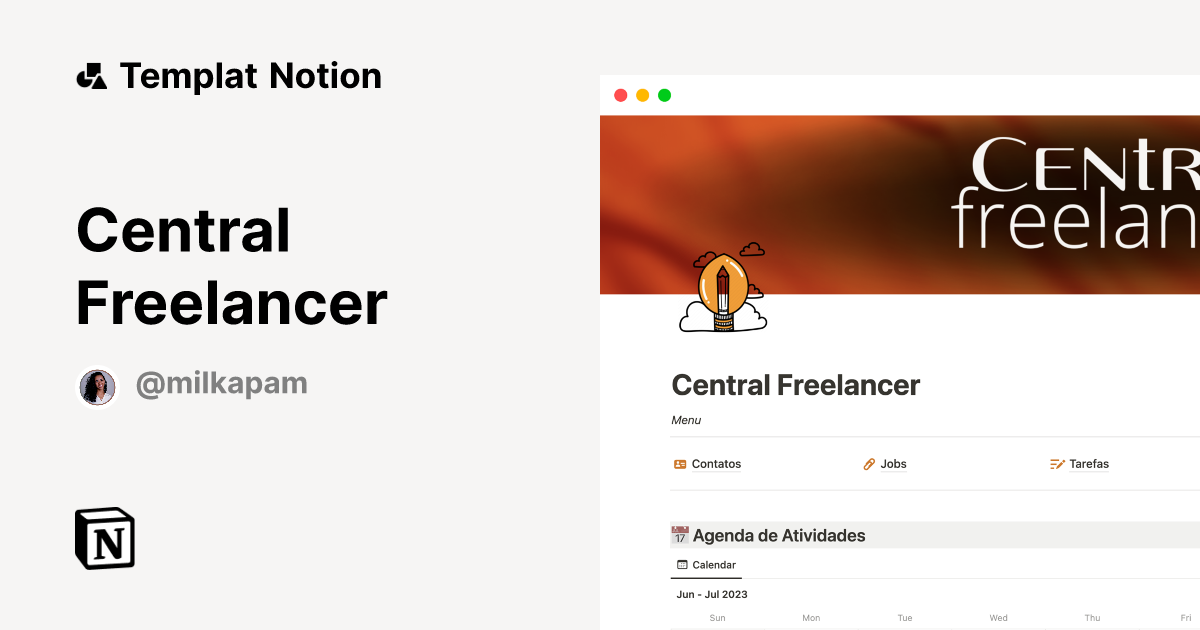 Central Freelancer Templat oleh Milka Pamela | Notion Marketplace
