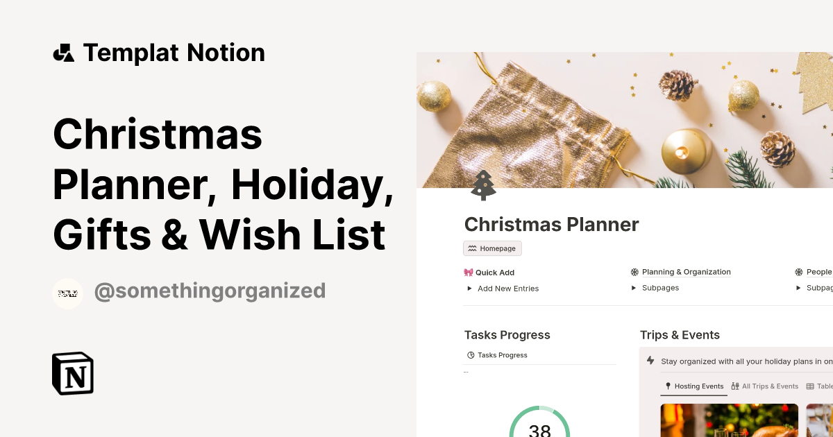 Christmas Planner, Holiday, Gifts & Wish List Templat oleh Something ...