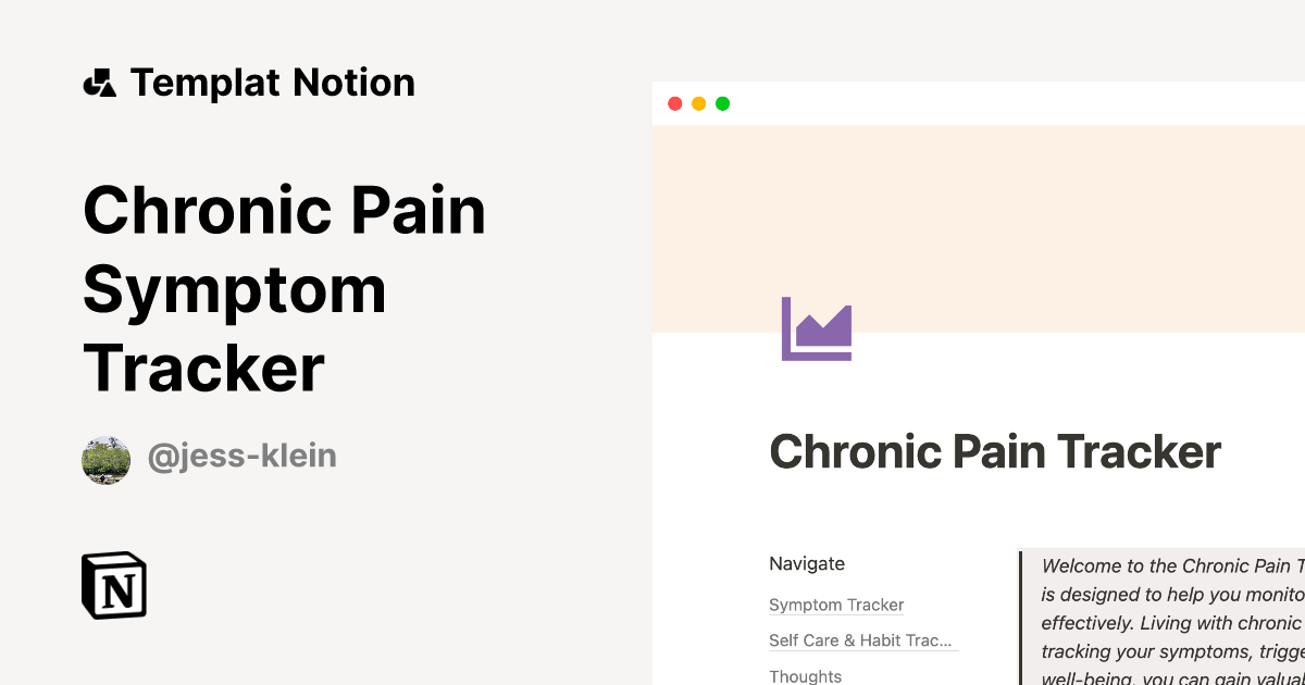 Chronic Pain Symptom Tracker Templat oleh Jess Klein | Notion Marketplace