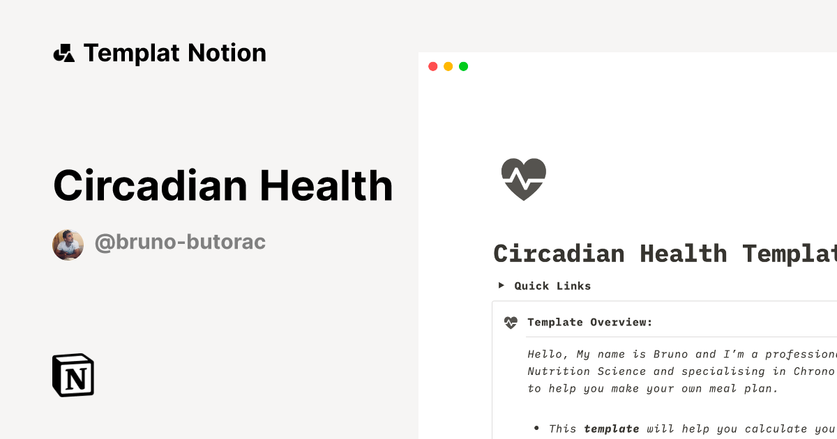 Circadian Health Templat oleh Bruno Butorac | Notion Marketplace