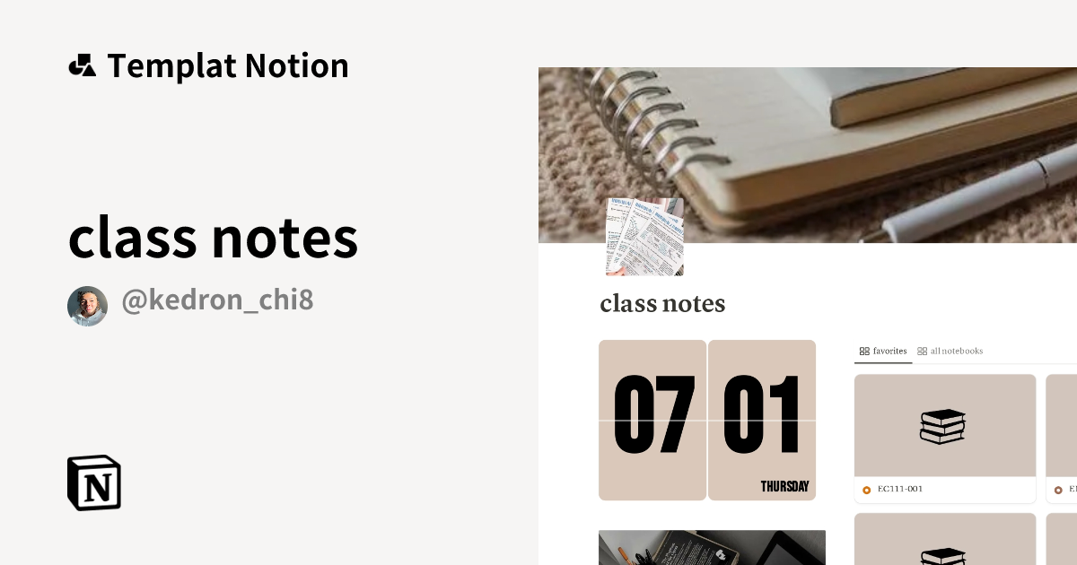 Templat class notes | Notion Marketplace