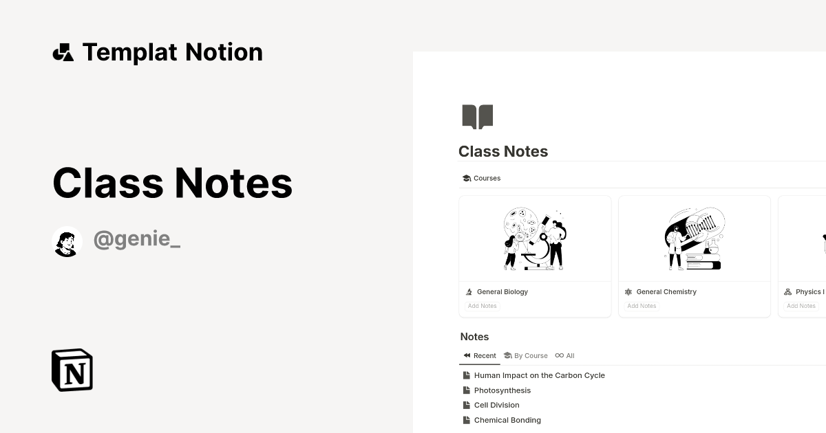 Templat Class Notes | Notion Marketplace