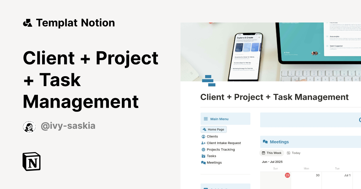 Templat Client + Project + Task Management | Notion Marketplace