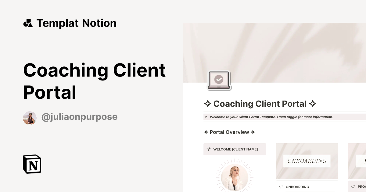 Templat Coaching Client Portal | Notion Marketplace