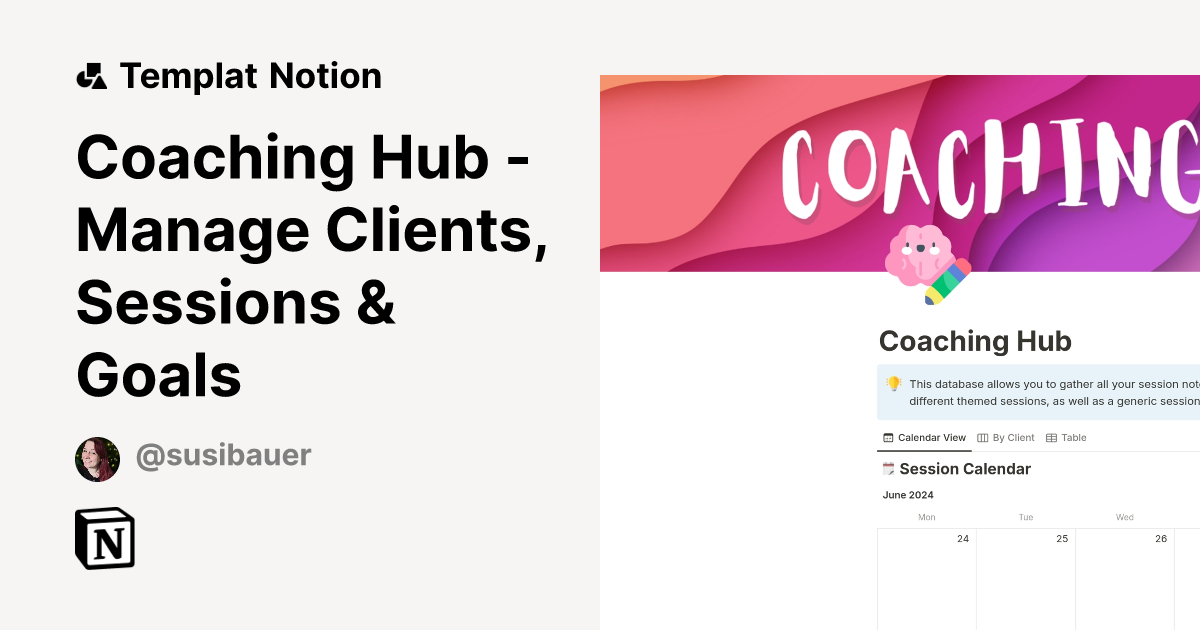 Templat Coaching Hub - Manage Clients, Sessions & Goals | Notion Marketplace
