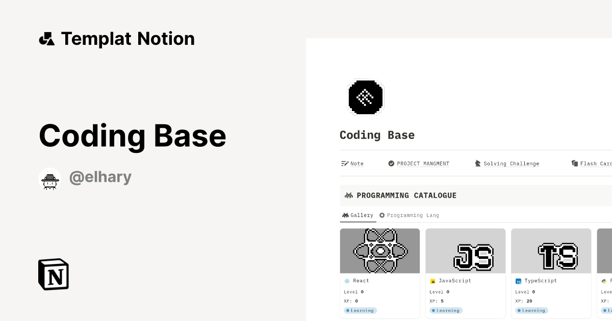 Templat Coding Base | Notion Marketplace