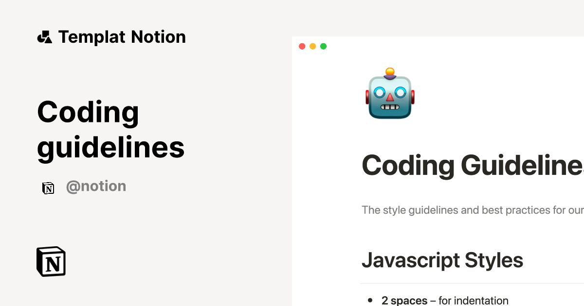Coding guidelines Templat oleh Notion | Notion Marketplace