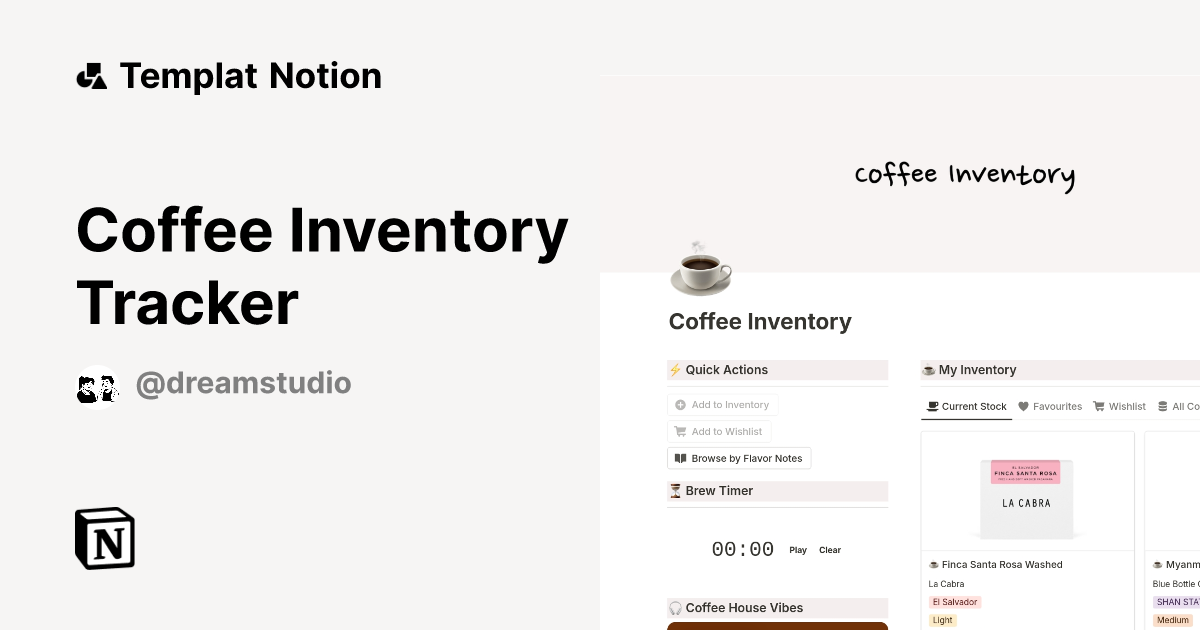 Templat Coffee Inventory Tracker | Notion Marketplace