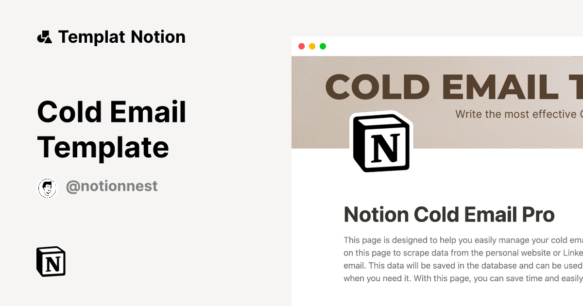Templat Cold Email Template | Notion Marketplace