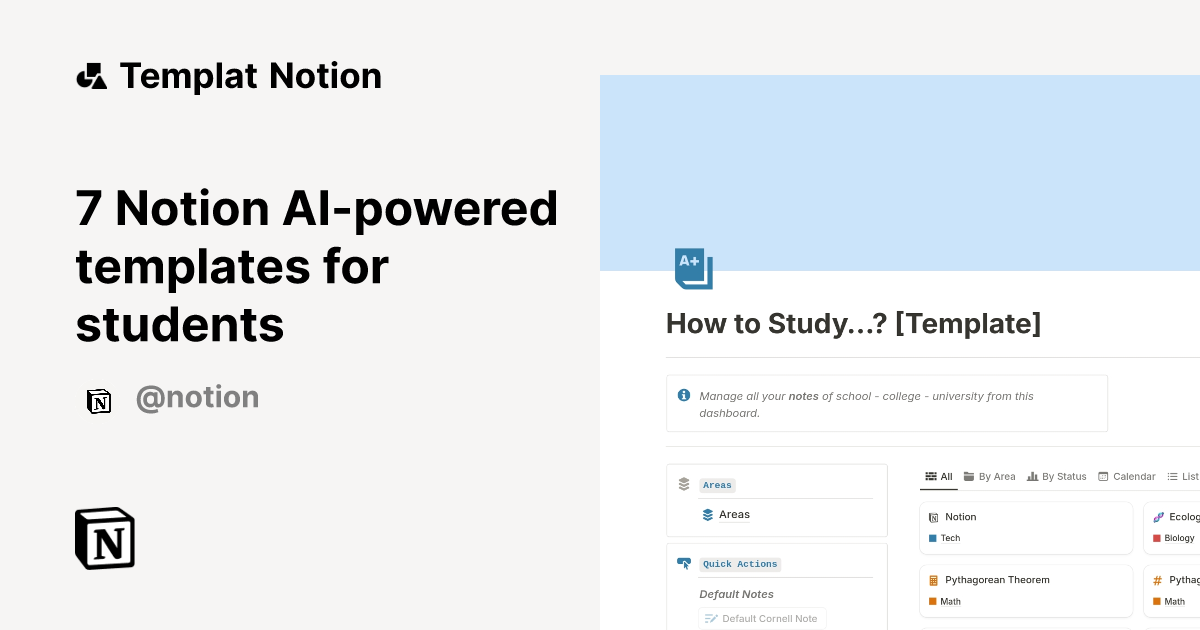7 Notion AI-powered templates for students | Notion Marketplace Templat