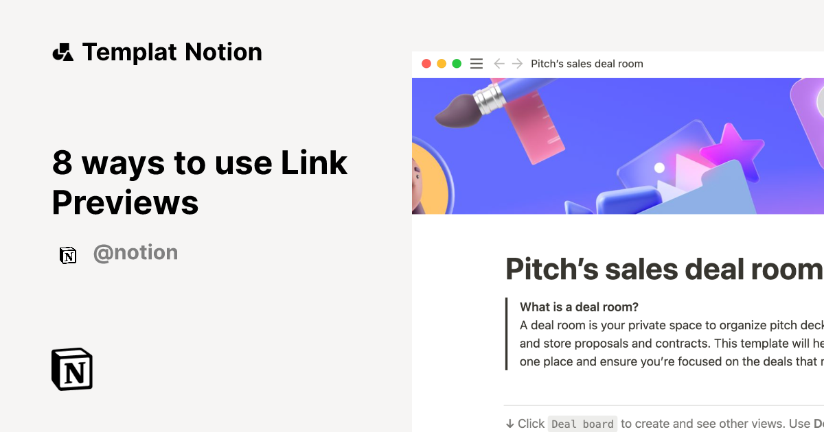 8 ways to use Link Previews | Notion Marketplace Templat