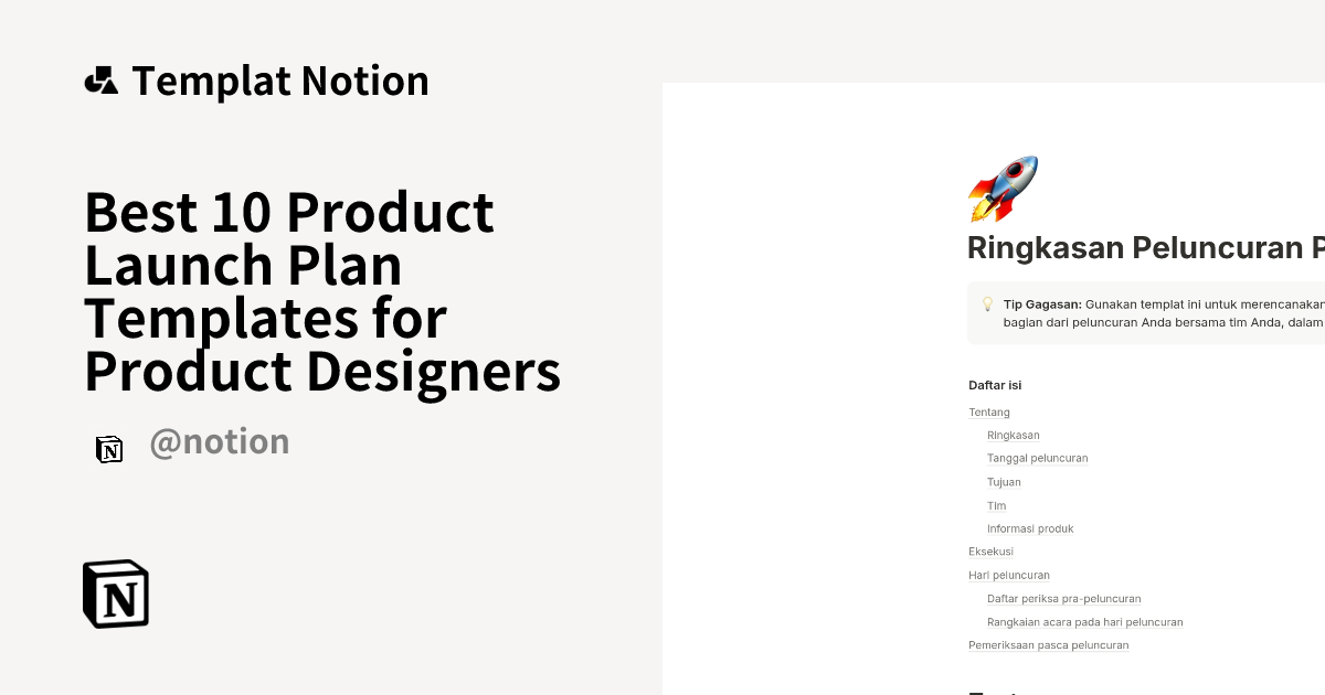 Best 10 Product Launch Plan Templates for Product Designers | Notion ...