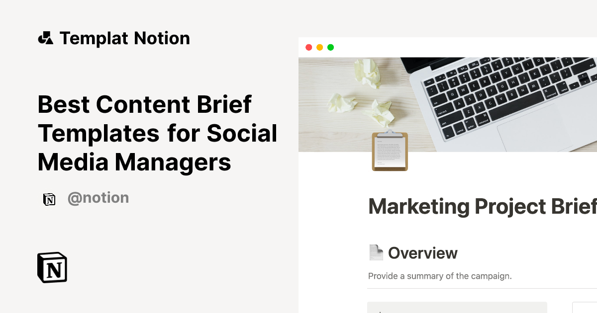 Best Content Brief Templates for Social Media Managers | Notion ...