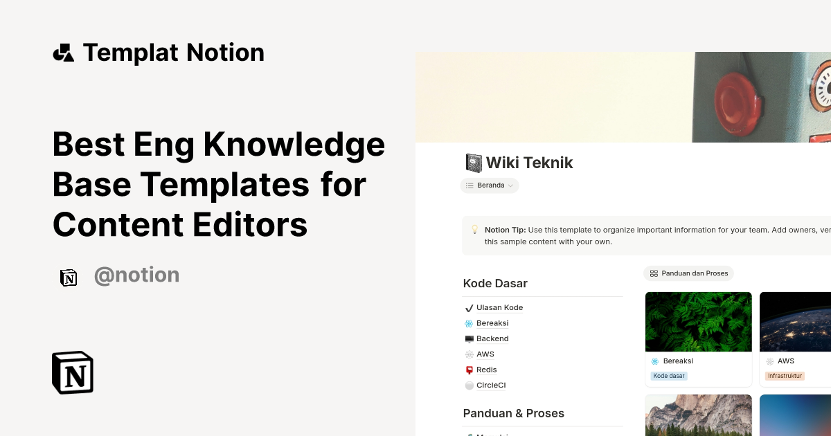 Best Eng Knowledge Base Templates for Content Editors | Notion ...