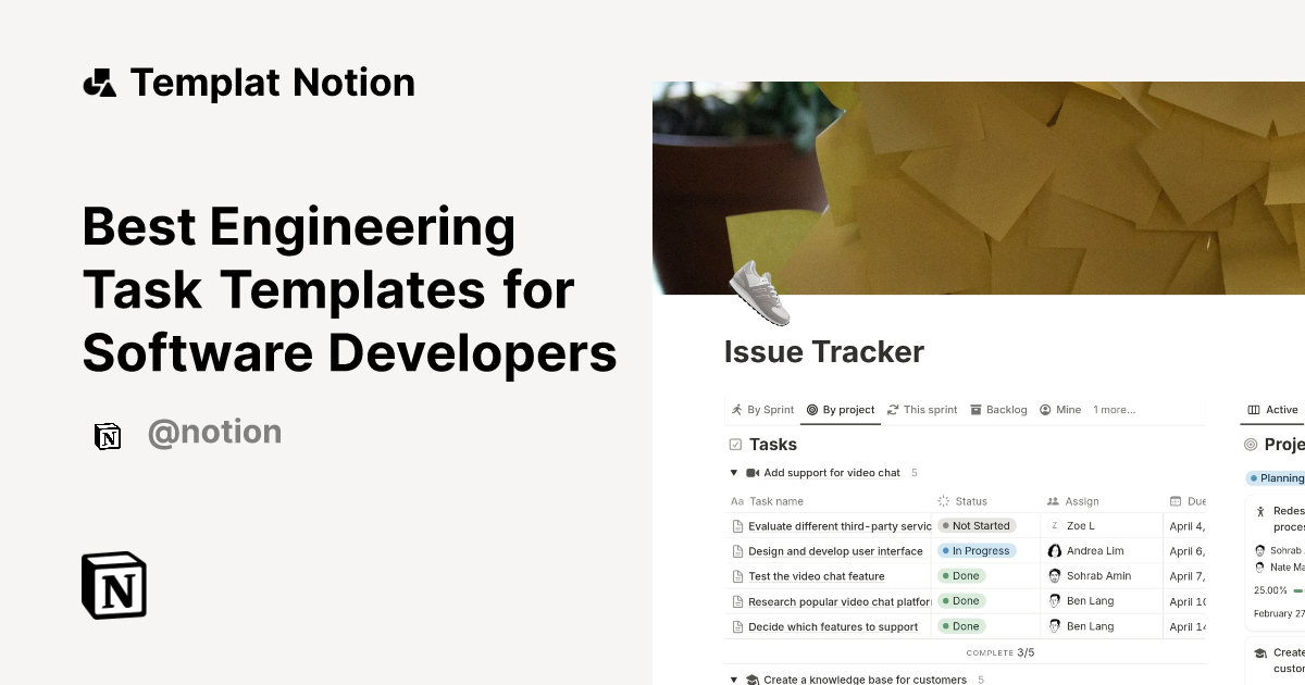 Best Engineering Task Templates for Software Developers | Notion ...
