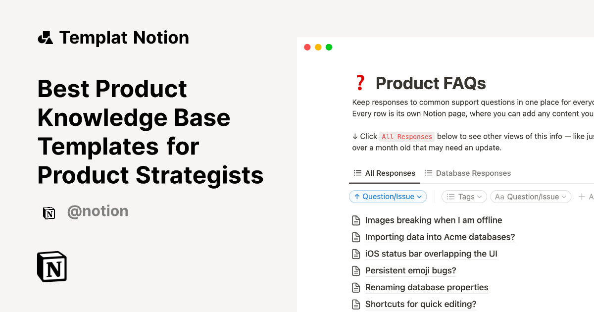 Best Product Knowledge Base Templates for Product Strategists | Notion ...