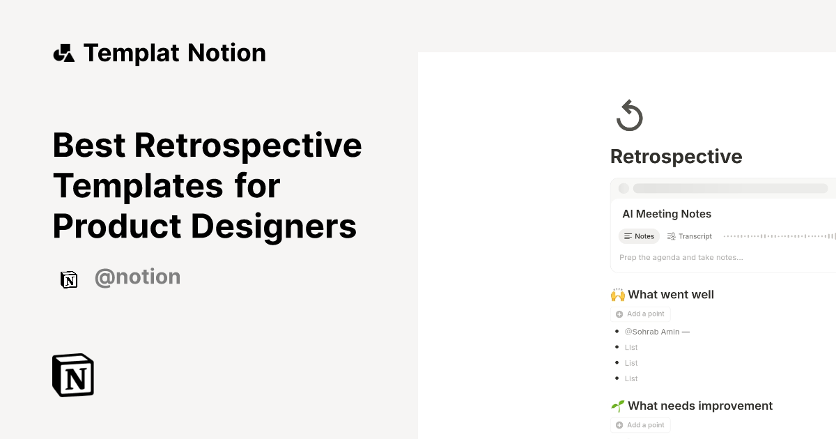 Best Retrospective Templates for Product Designers | Notion Marketplace ...