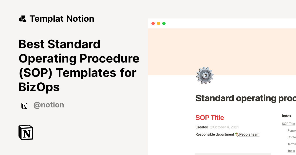 Best Standard Operating Procedure (SOP) Templates for BizOps | Notion ...