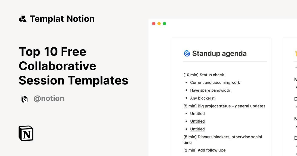 Top 10 Free Collaborative Session Templates | Notion Marketplace Templat