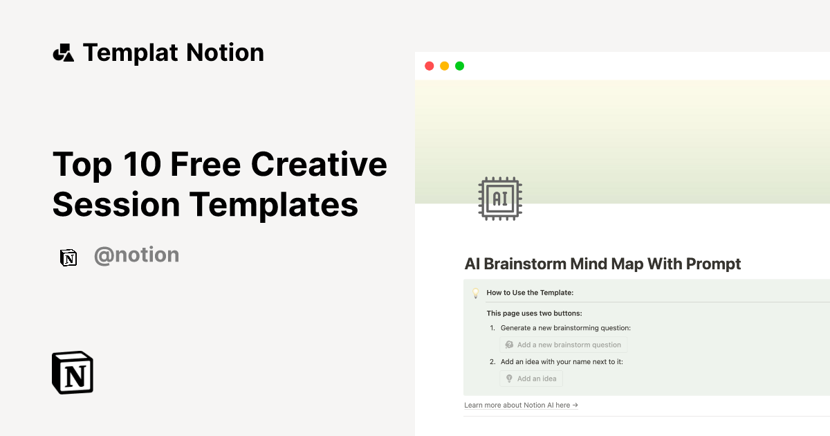 Top 10 Free Creative Session Templates | Notion Marketplace Templat