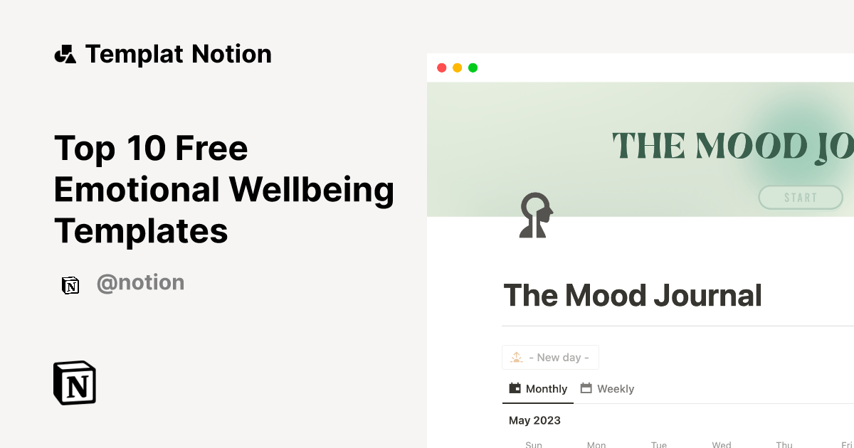 Top 10 Free Emotional Wellbeing Templates | Notion Marketplace Templat