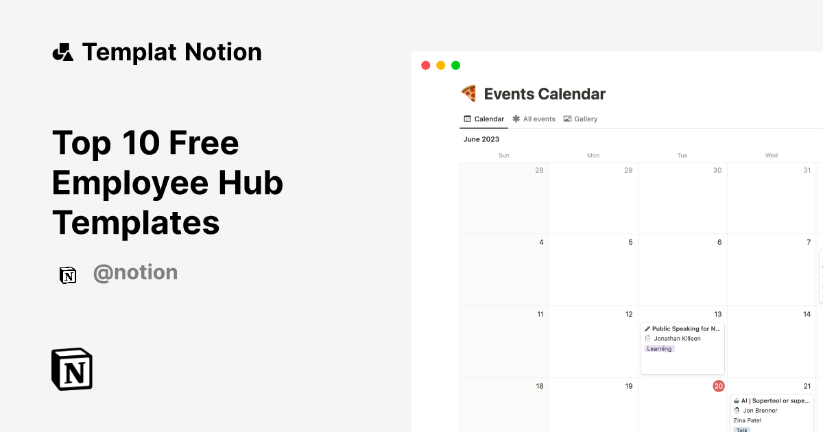 Top 10 Free Employee Hub Templates | Notion Marketplace Templat