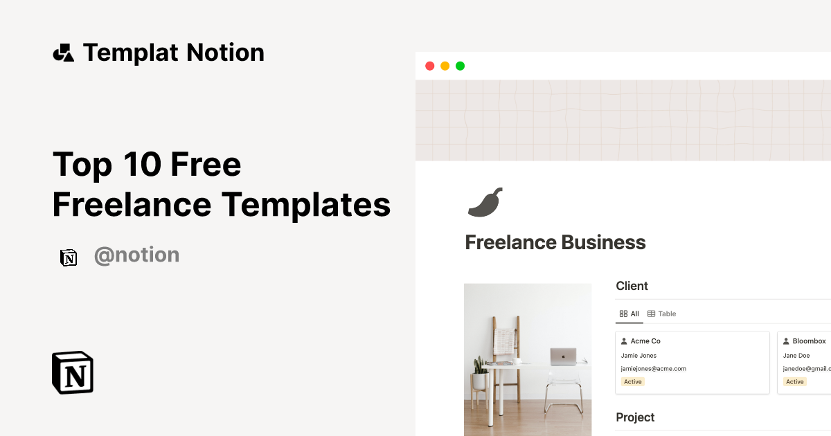 Top 10 Free Freelance Templates | Notion Marketplace Templat