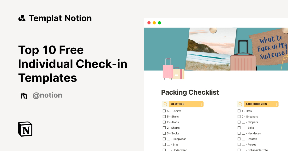 Top 10 Free Individual Check-in Templates | Notion Marketplace Templat