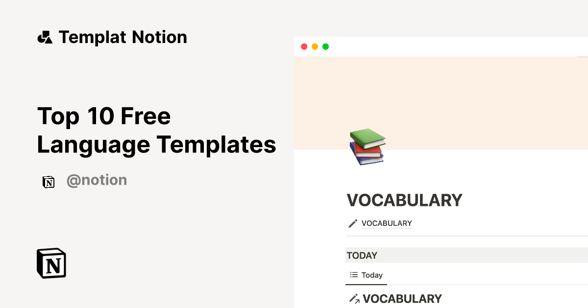 Top 10 Free Language Templates | Notion Marketplace Templat