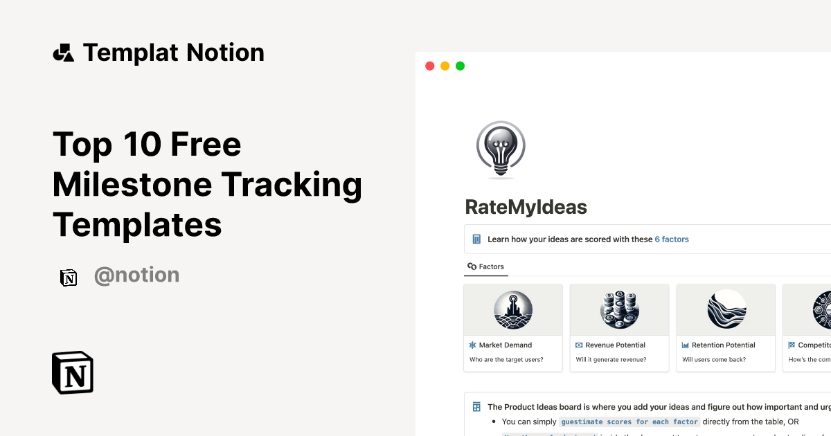 Top 10 Free Milestone Tracking Templates | Notion Marketplace Templat
