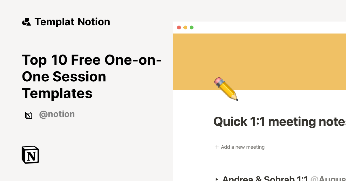 Top 10 Free One-on-One Session Templates | Notion Marketplace Templat