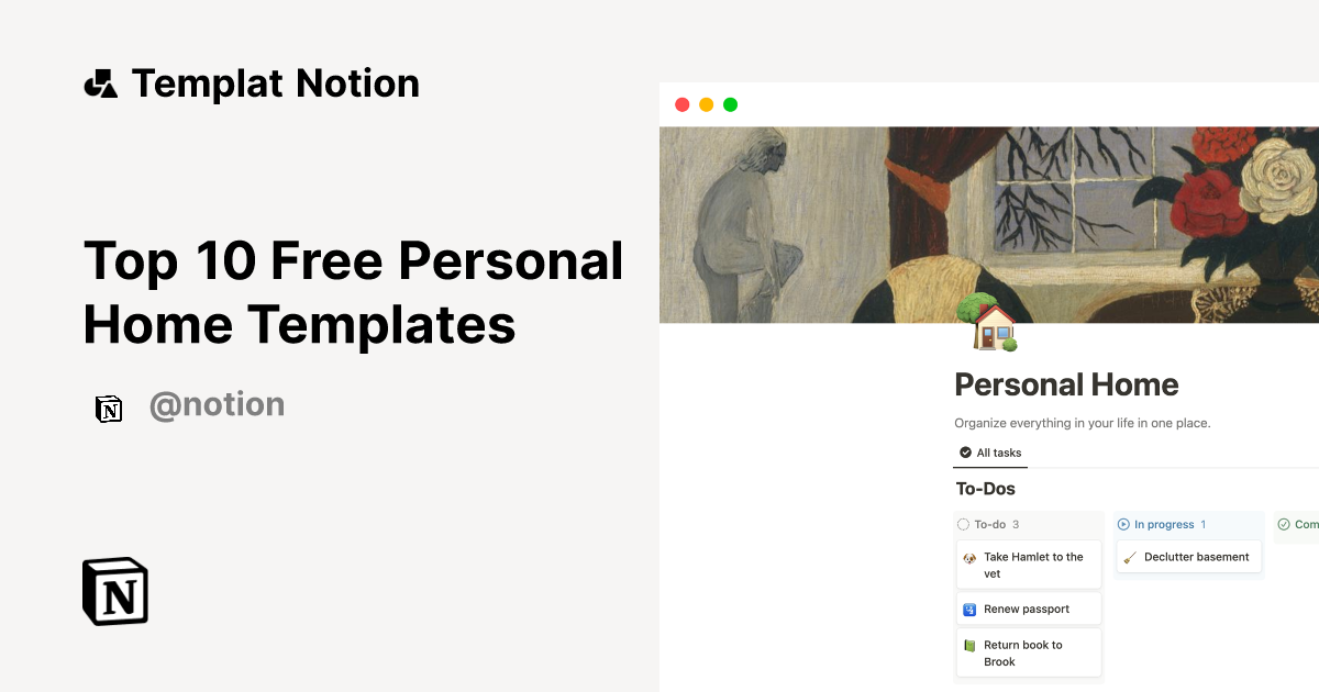 Top 10 Free Personal Home Templates | Notion Marketplace Templat