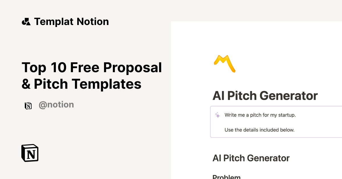 Top 10 Free Proposal & Pitch Templates | Notion Marketplace Templat