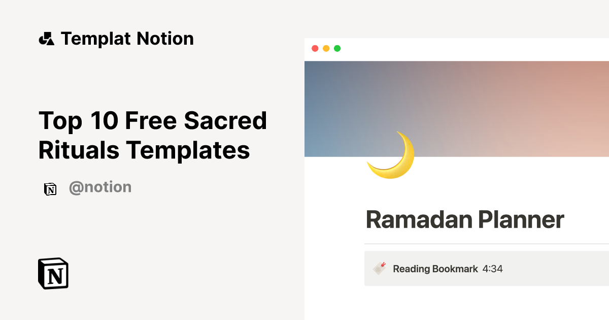 Top 10 Free Sacred Rituals Templates | Notion Marketplace Templat