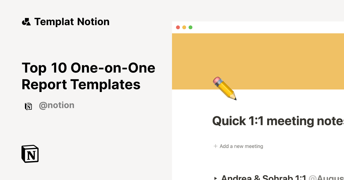 Top 10 One-on-One Report Templates | Notion Marketplace Templat